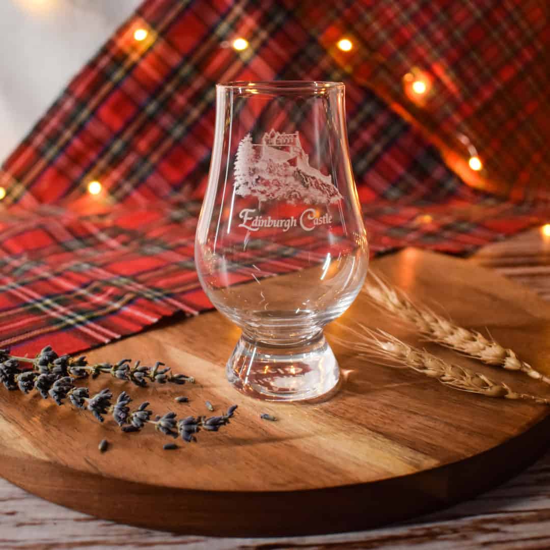 Glencairn Glass | Engraved with Edinburgh Castle design, Edinburgh Gifts